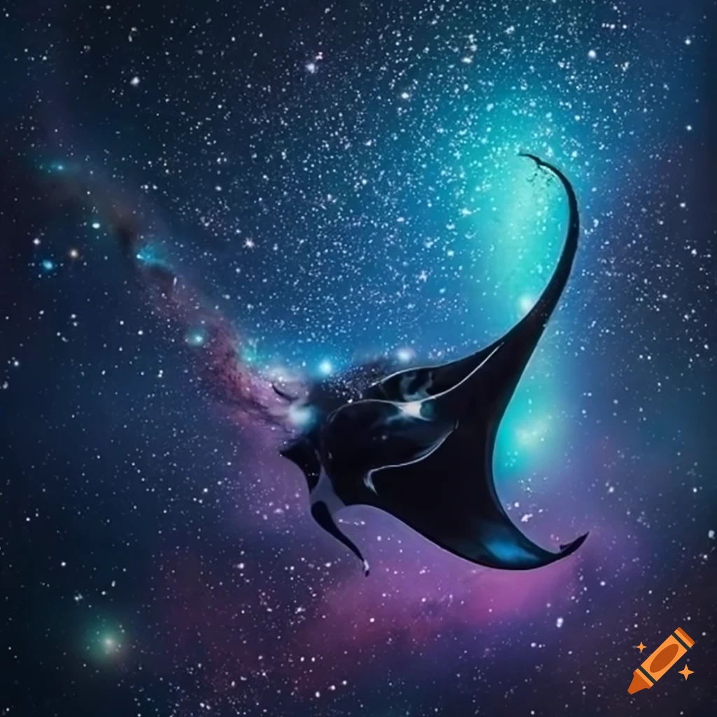 Manta ray dancing in galaxy on Craiyon