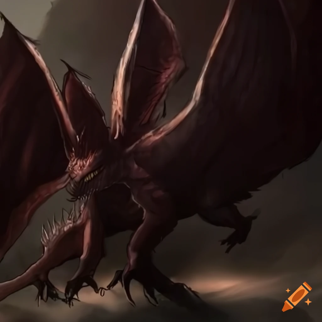 Small wyvern coming out of a rift