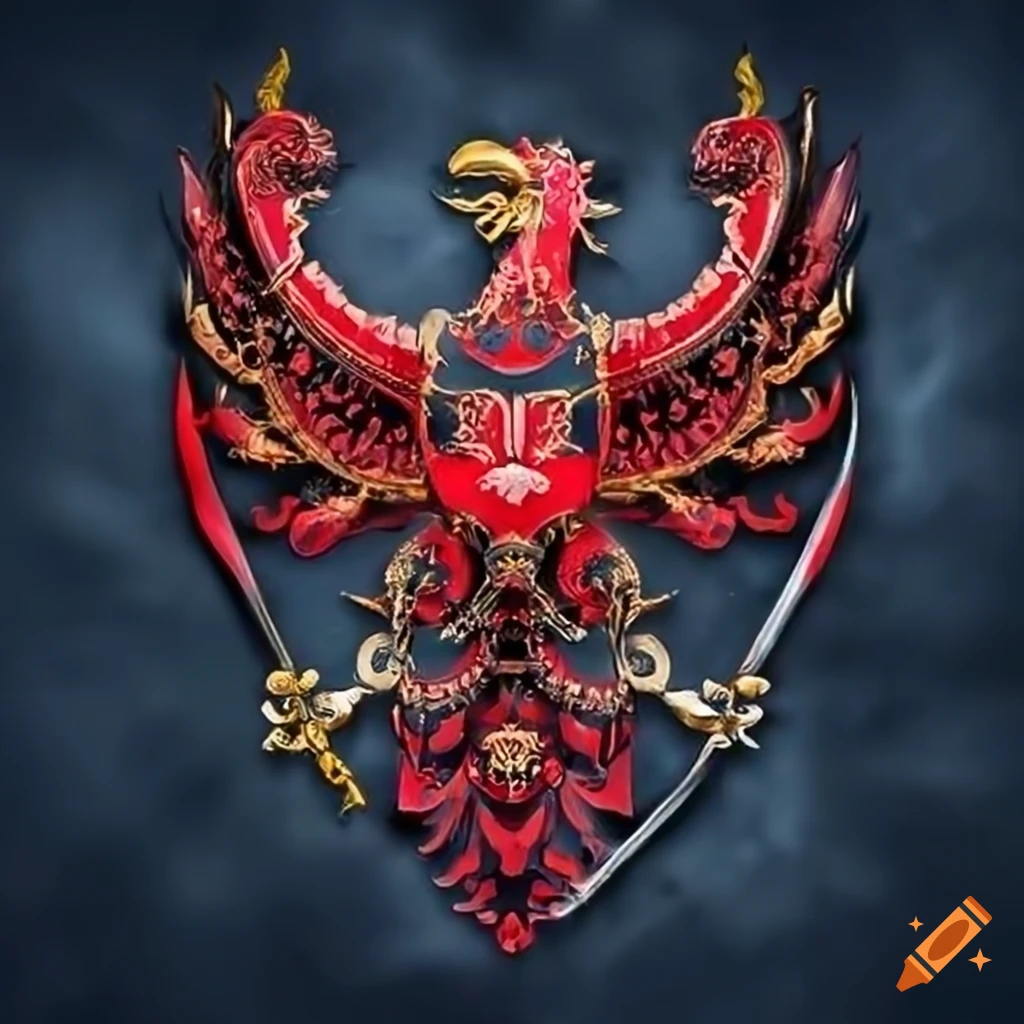 Fantasy style navy and black and red sovereign flag on Craiyon