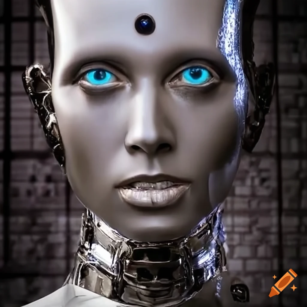 The face of a humanoid robot oracle on Craiyon