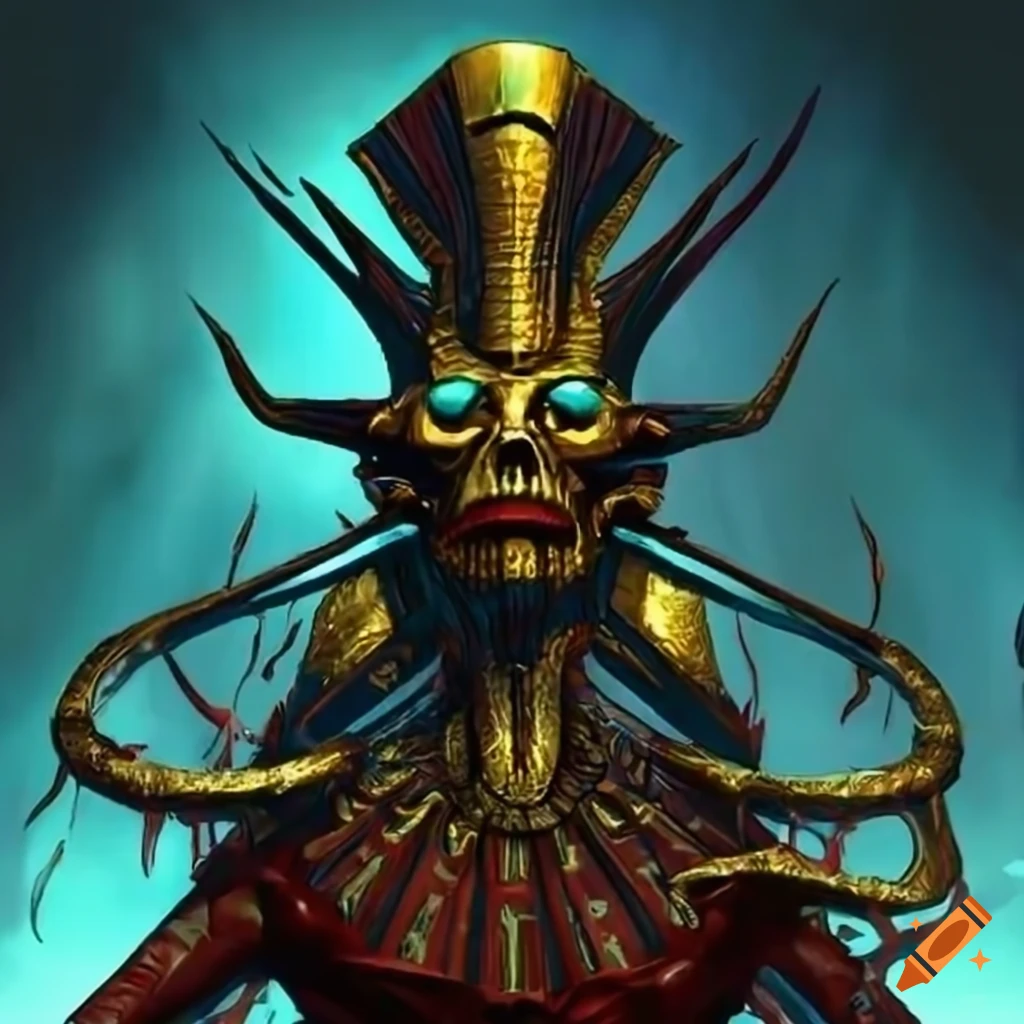Evil egyptian style video game boss