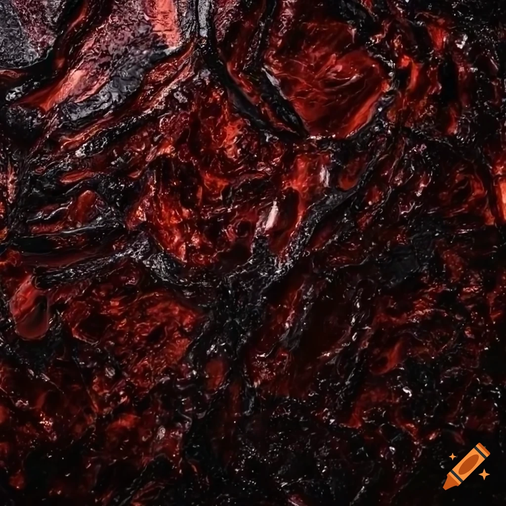 Obsidian texture with red and transparent streaking
