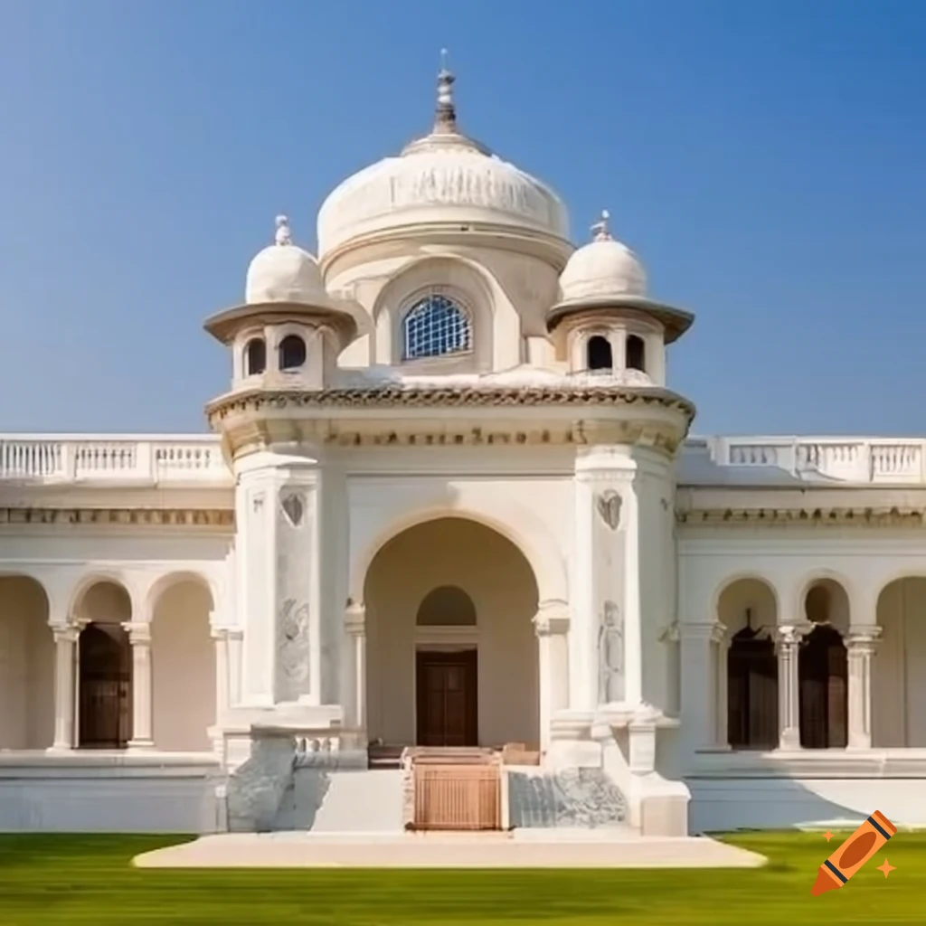 Mahal White House Mediterranean architectural style full frontal ...
