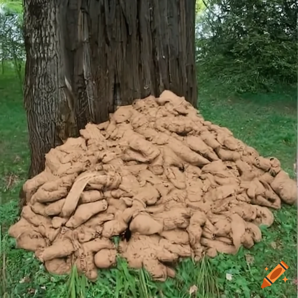 Huge pile of poop at a fence on Craiyon