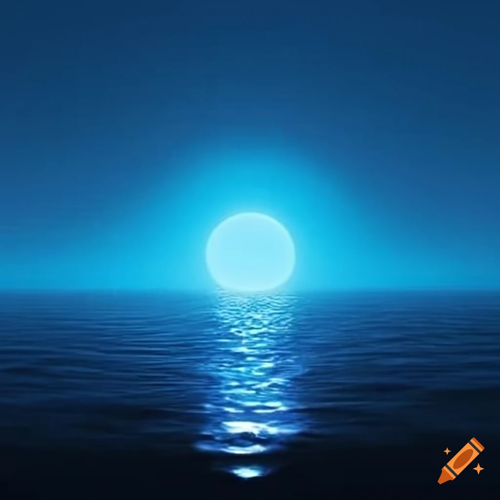 A surrealistic blue sun