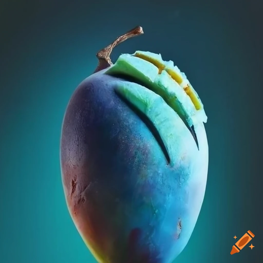 Mango, mango fruit, frozen mango, ice, icicles, cold, cold colors, cold ...