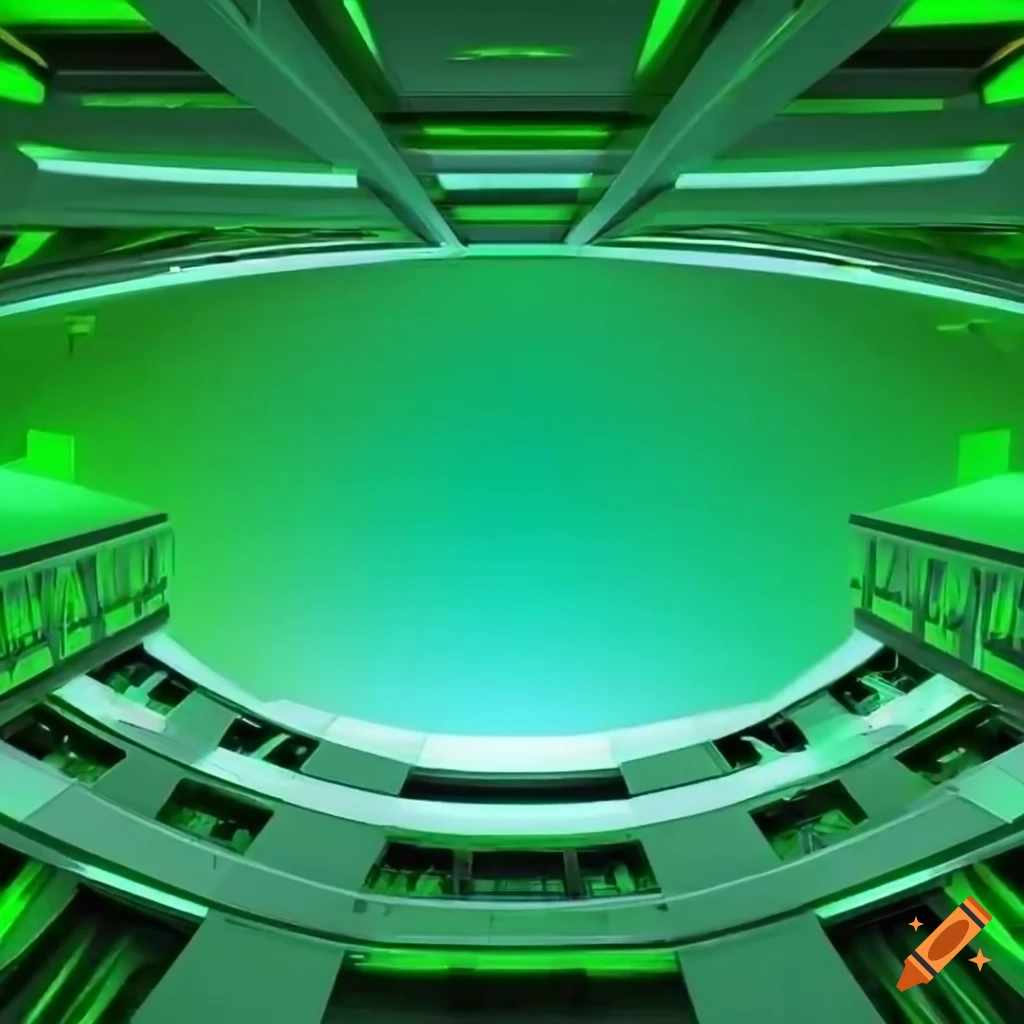 Abstract neon green futuristic architecture