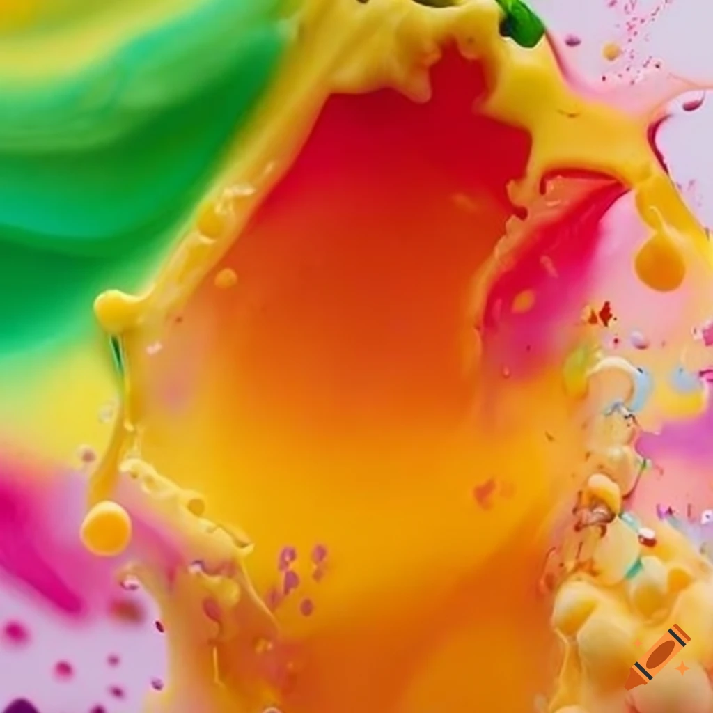 Mango, freezing. paint splash, colorful on Craiyon