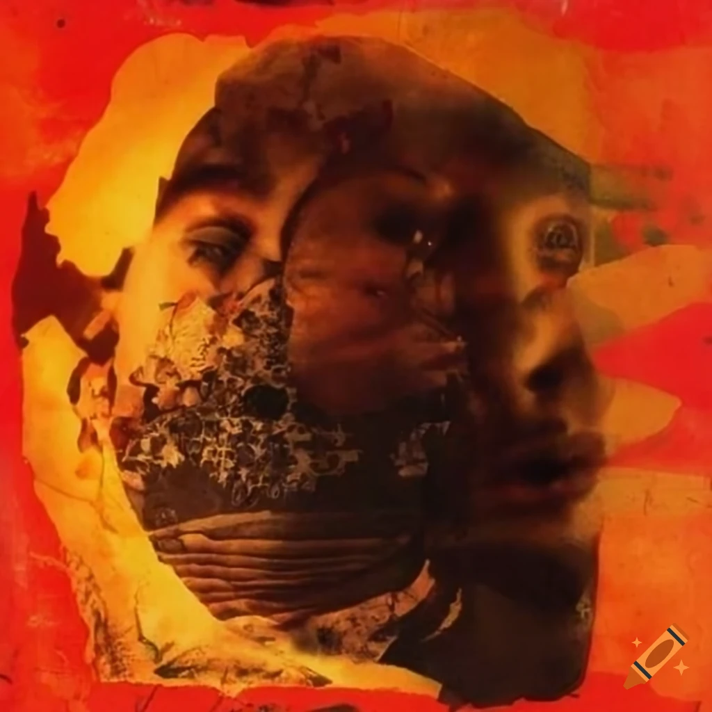 Dadaist collage of burning dreams on Craiyon
