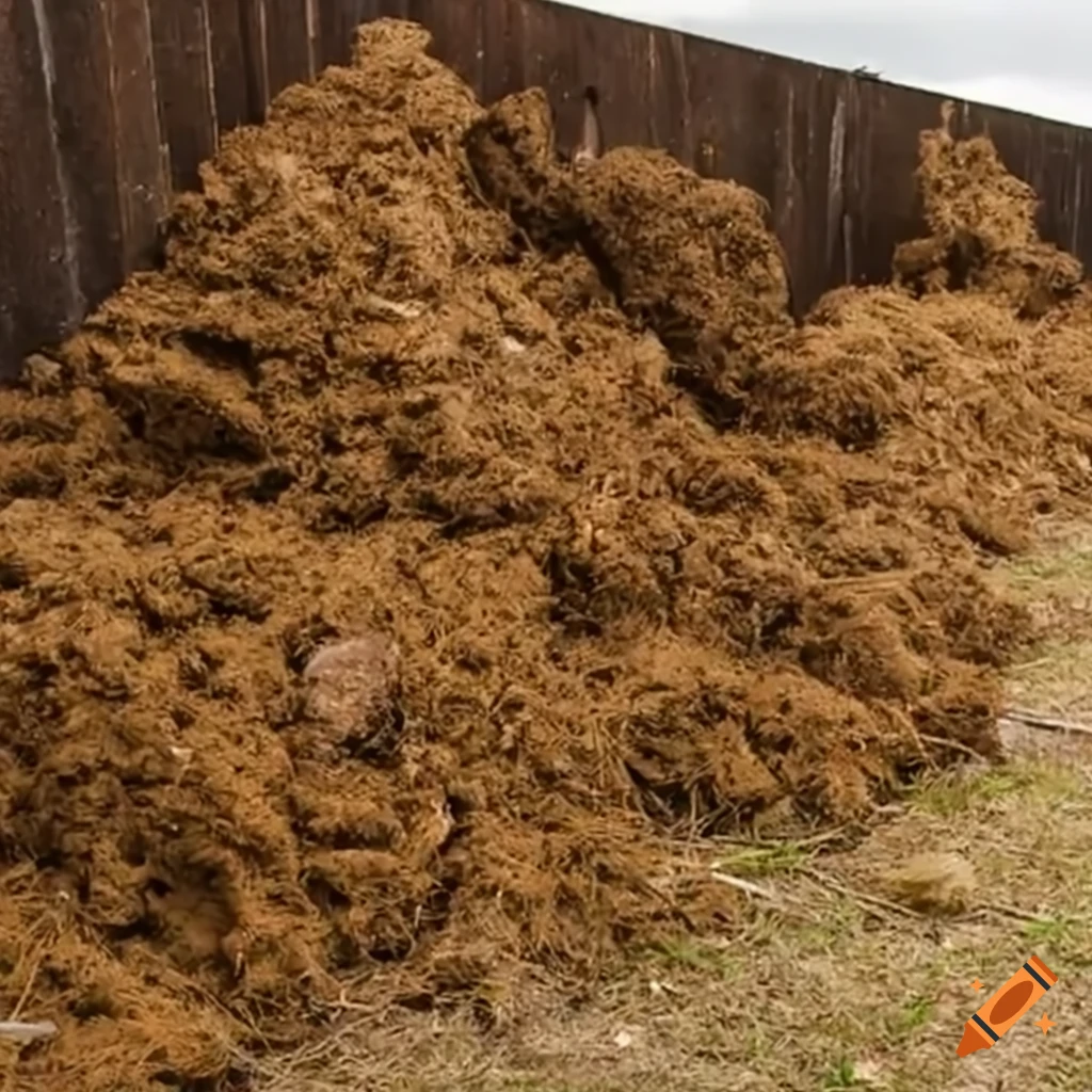 Huge pile of poop at a fence on Craiyon