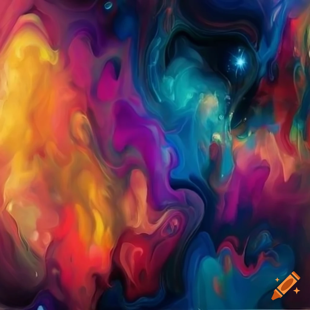 Vibrant abstract space artwork on Craiyon