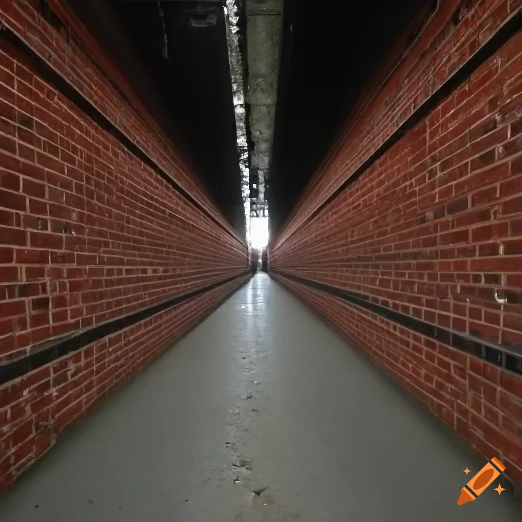 An expansive Electrical Station made of attenuated brick hallways ...