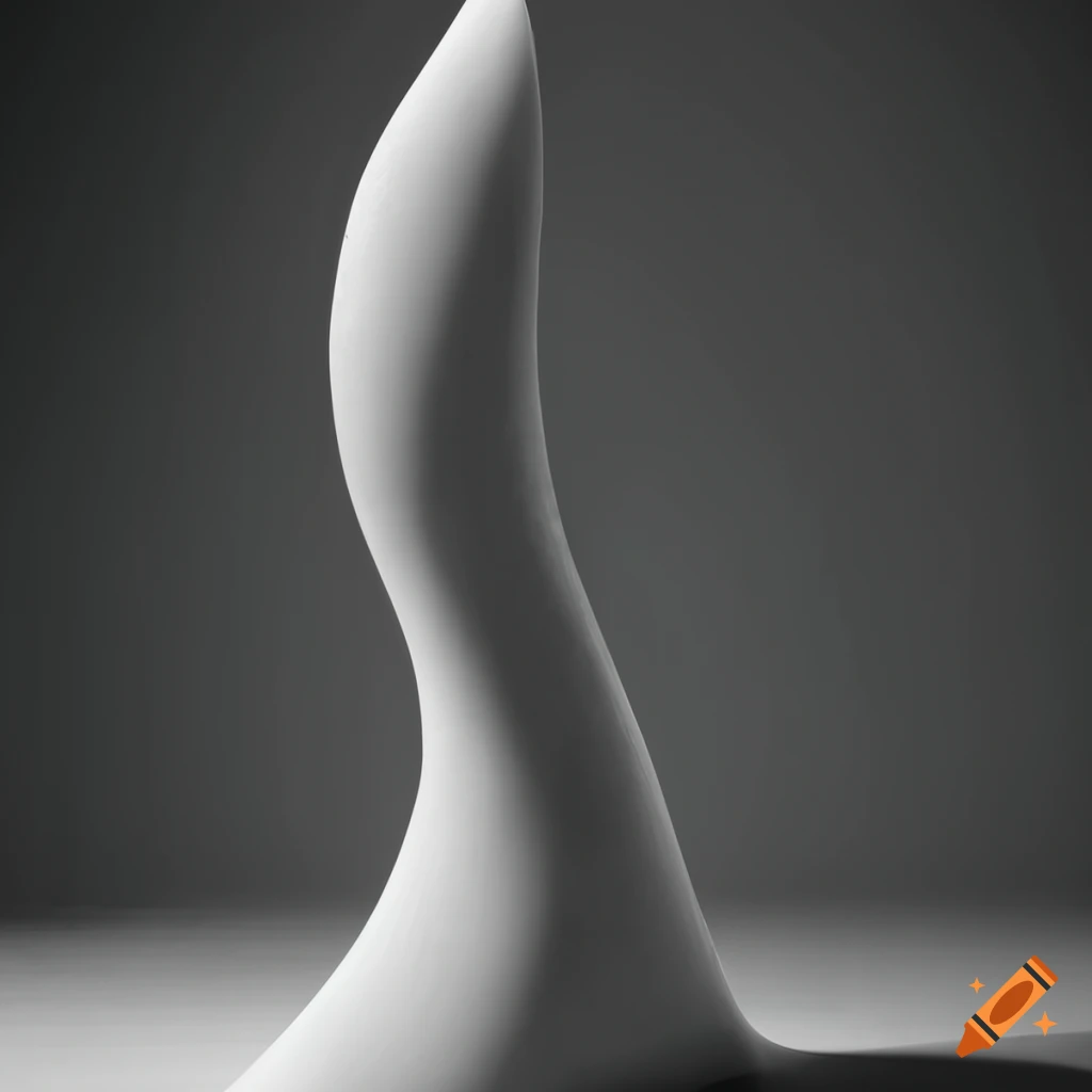 Abstract Black and white Non figurative Black Surface Form line sculpture on Craiyon