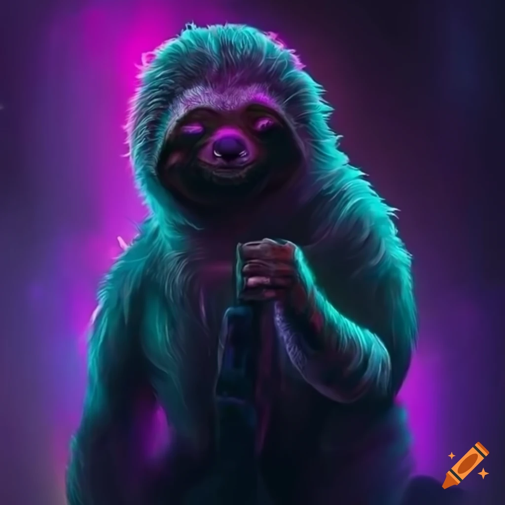 Cyberpunk sloth on Craiyon
