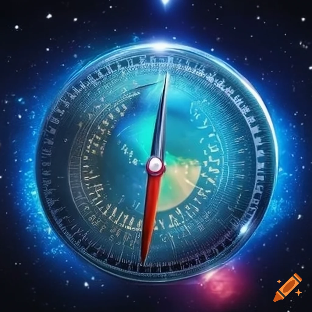 Orienteering compass in galaxy on Craiyon