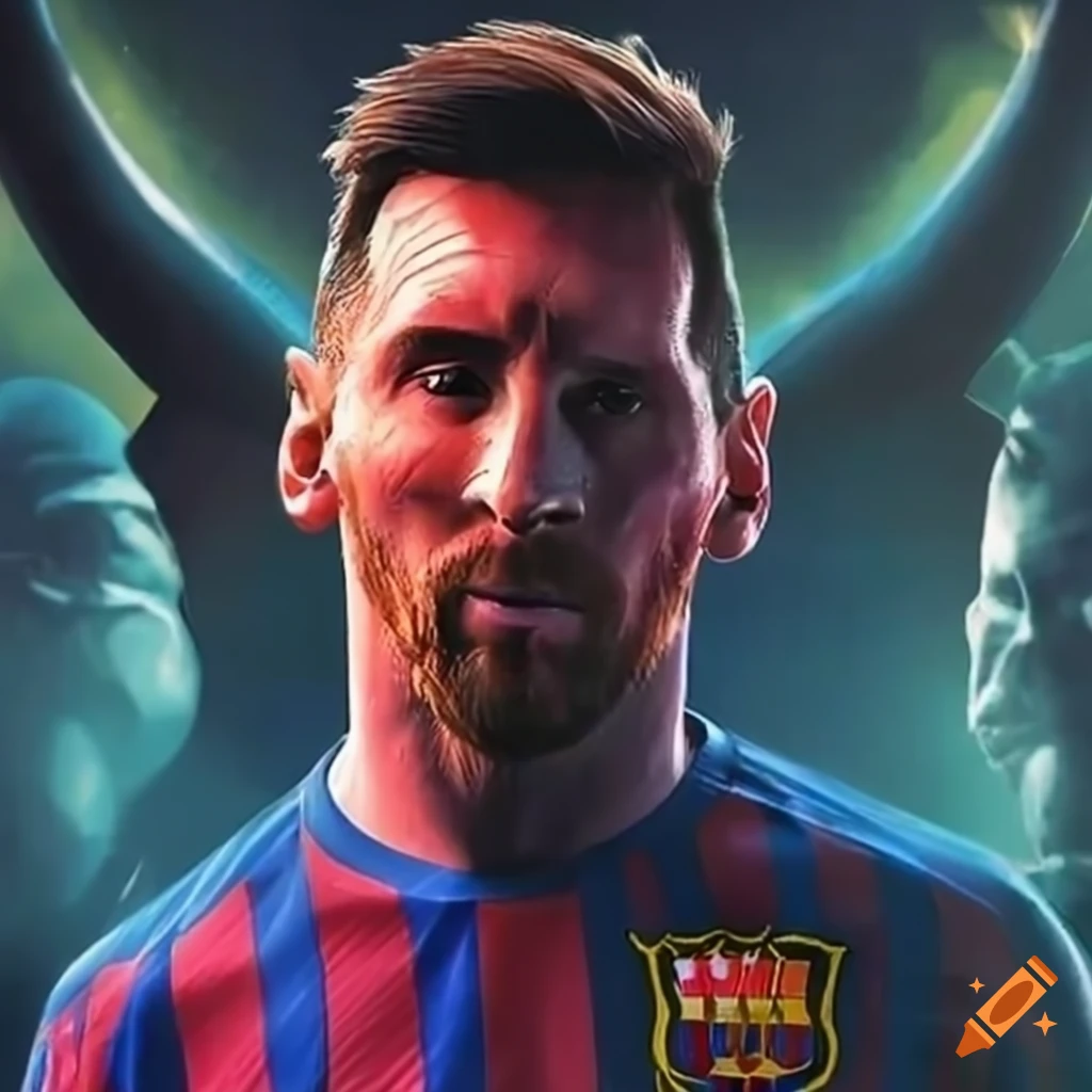 Lionel messi transformed into a powerful marvel superhero on Craiyon