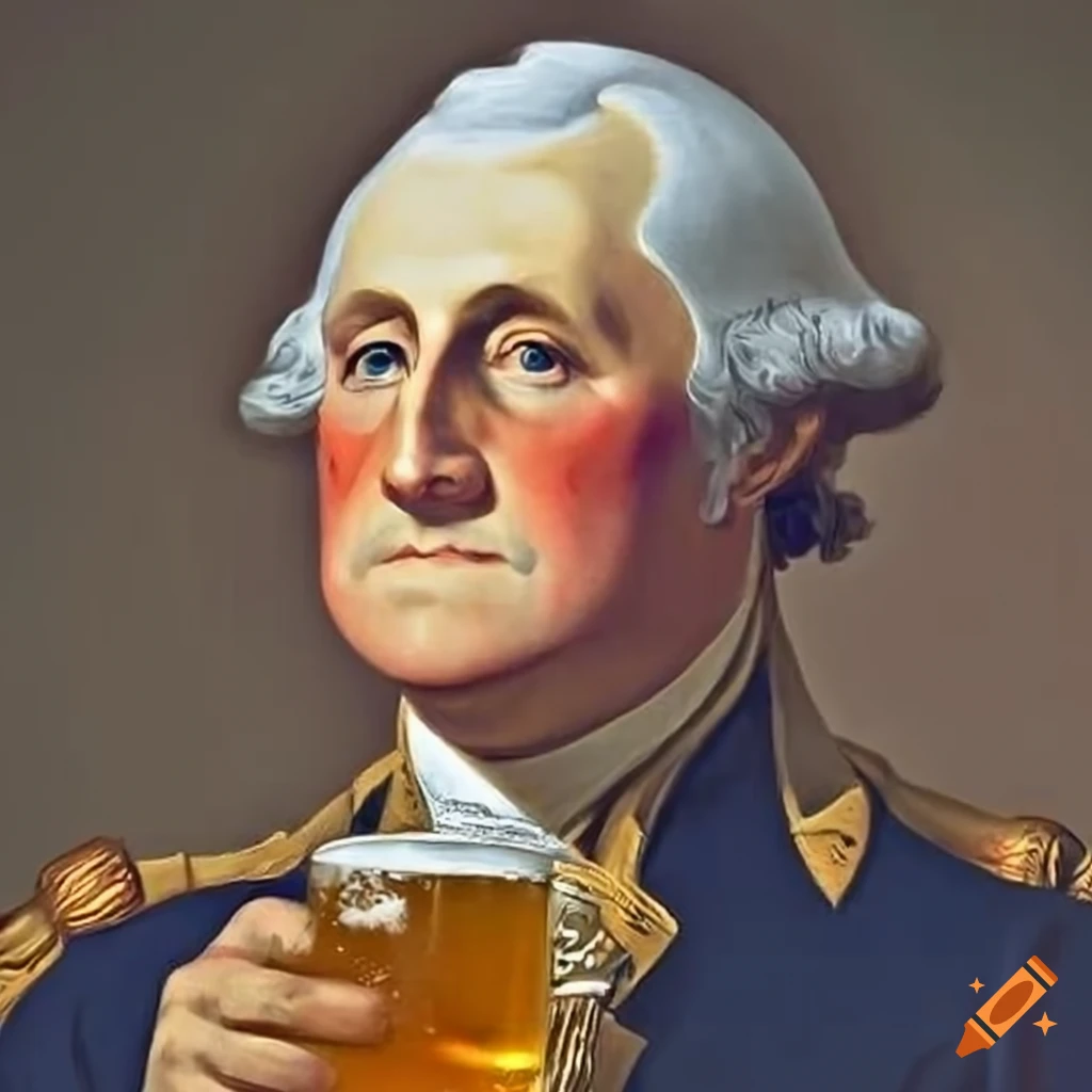 George washington drinking beer on Craiyon
