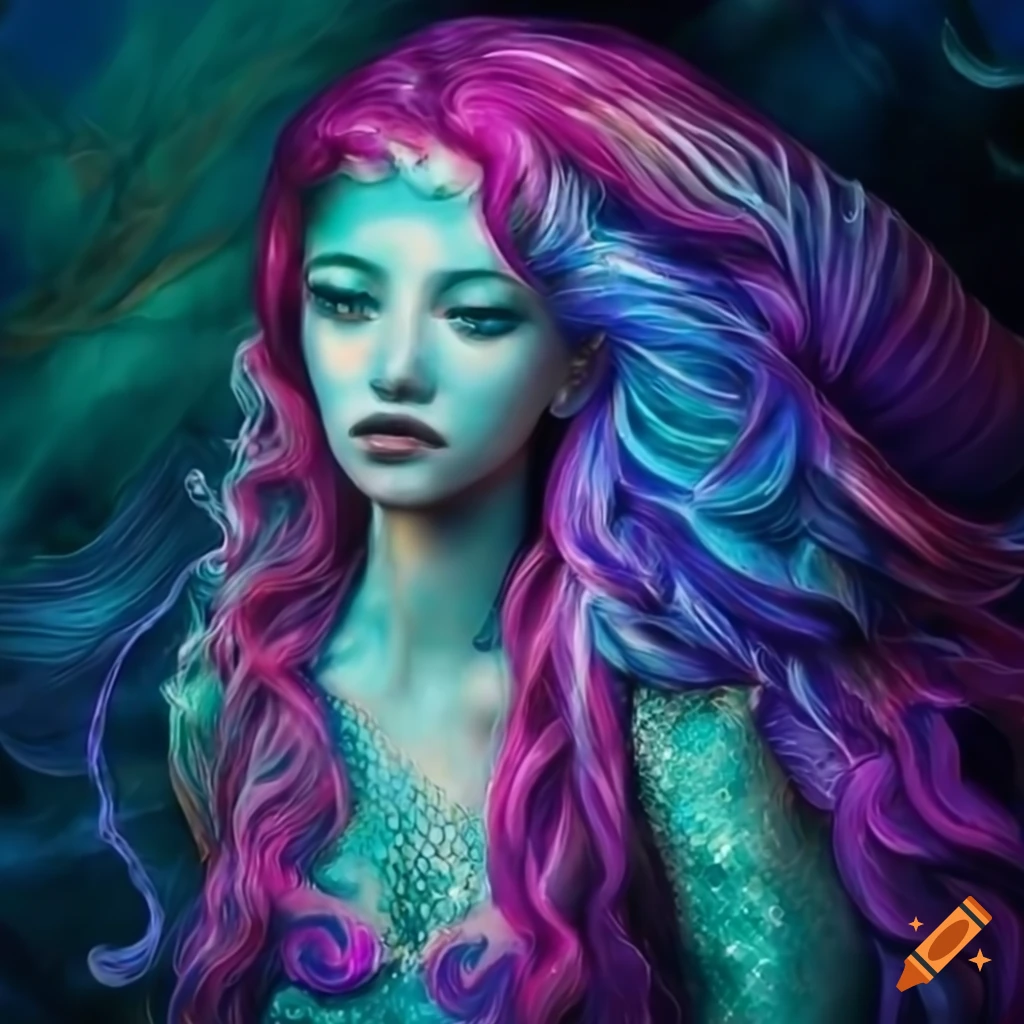 A beautiful mermaid, highly detailed, vivid colours, -4k on Craiyon