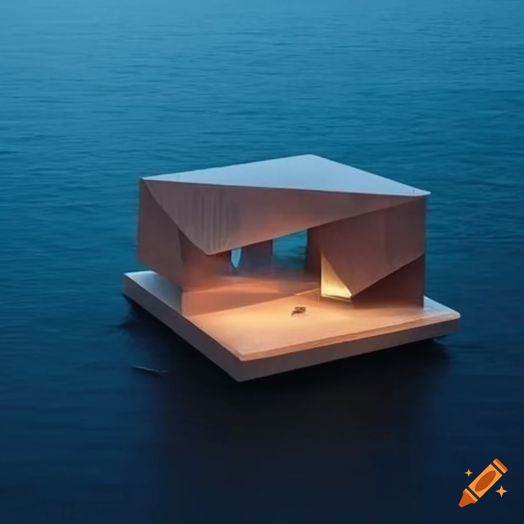 Contemporary floating theater inspired by coal chunks on the water ...