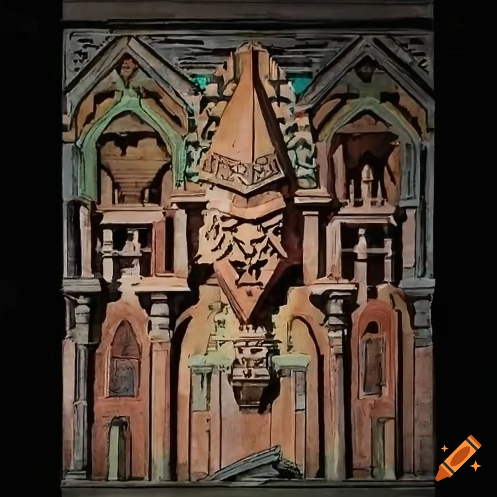 ‘Architectural Stave carving’-Style, hd Zelda game, 🔱 sculpture ...