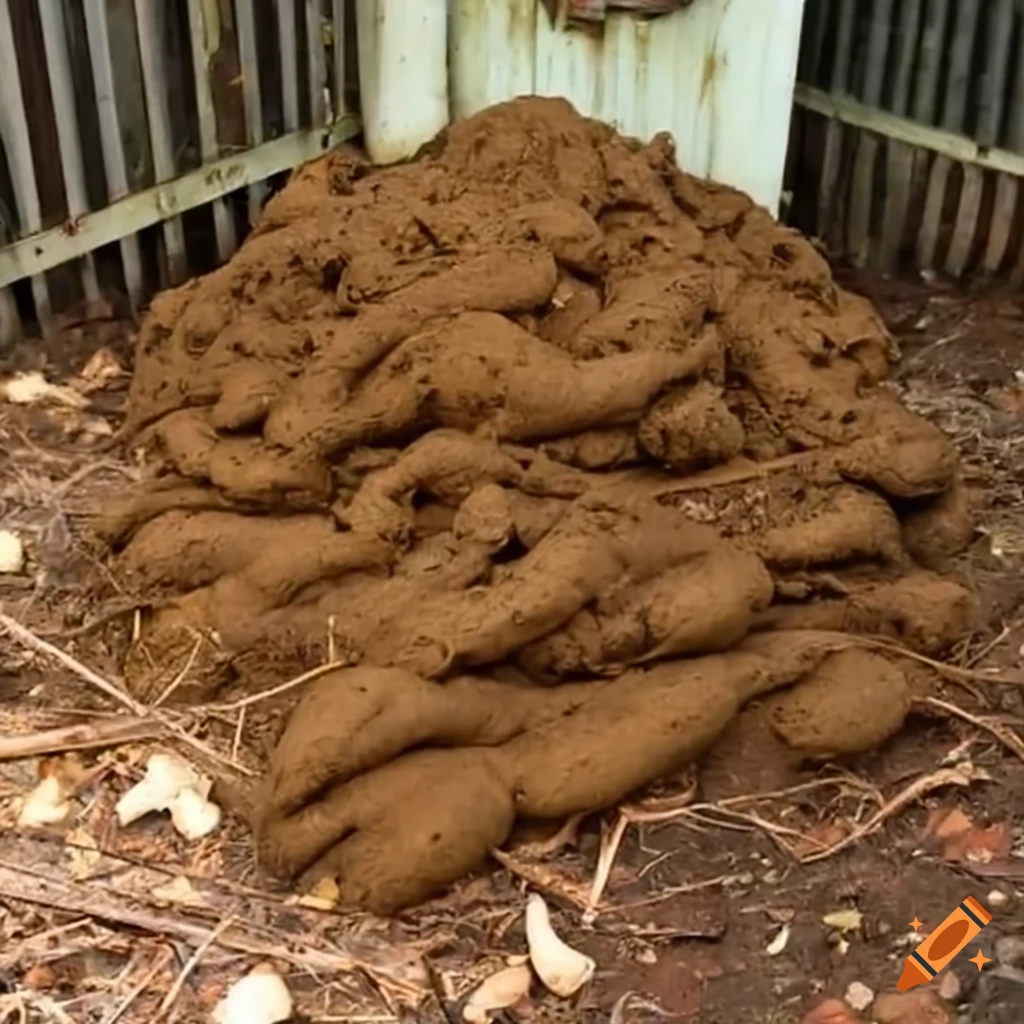 Huge pile of poop at a fence