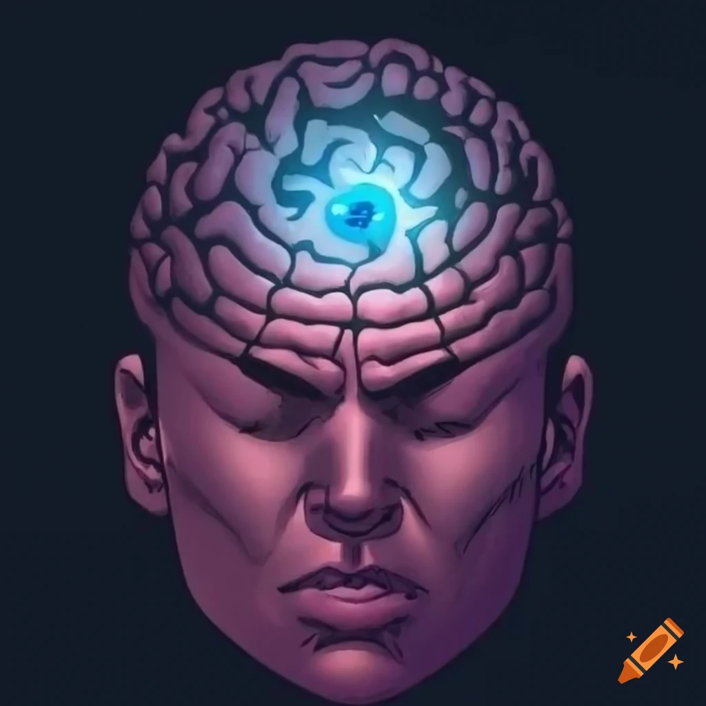 Make a concentrate brain, in an old marvel comic book style on Craiyon
