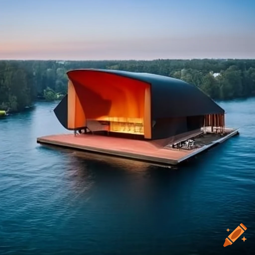 Modern floating theater showcasing unique architectural design and ...