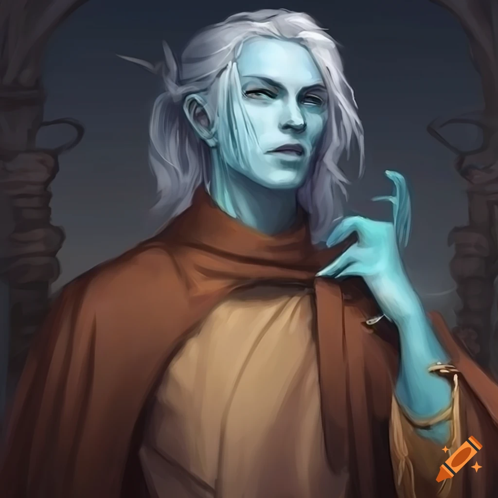 Dungeons and dragons, handsome wind genasi, pretty, flowing long white ...