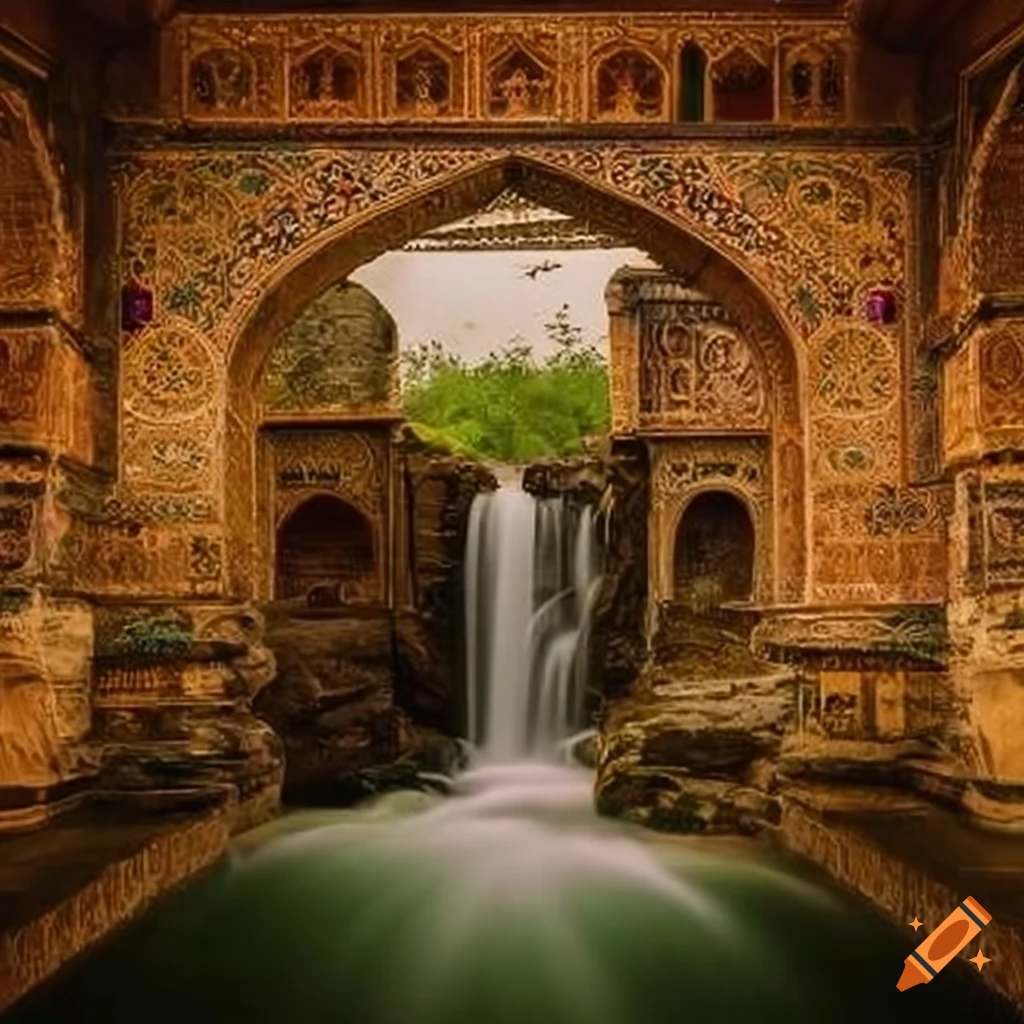 Persian style waterfall house