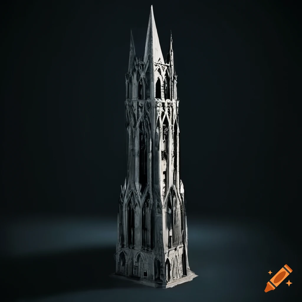 Black, large gothic towers on Craiyon