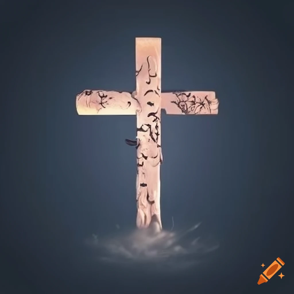 A symbolic brain with a christian cross