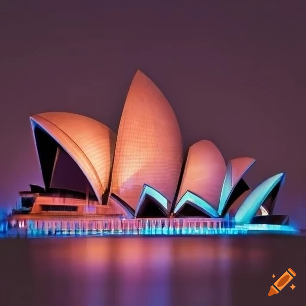 An abstract sydney opera house on Craiyon