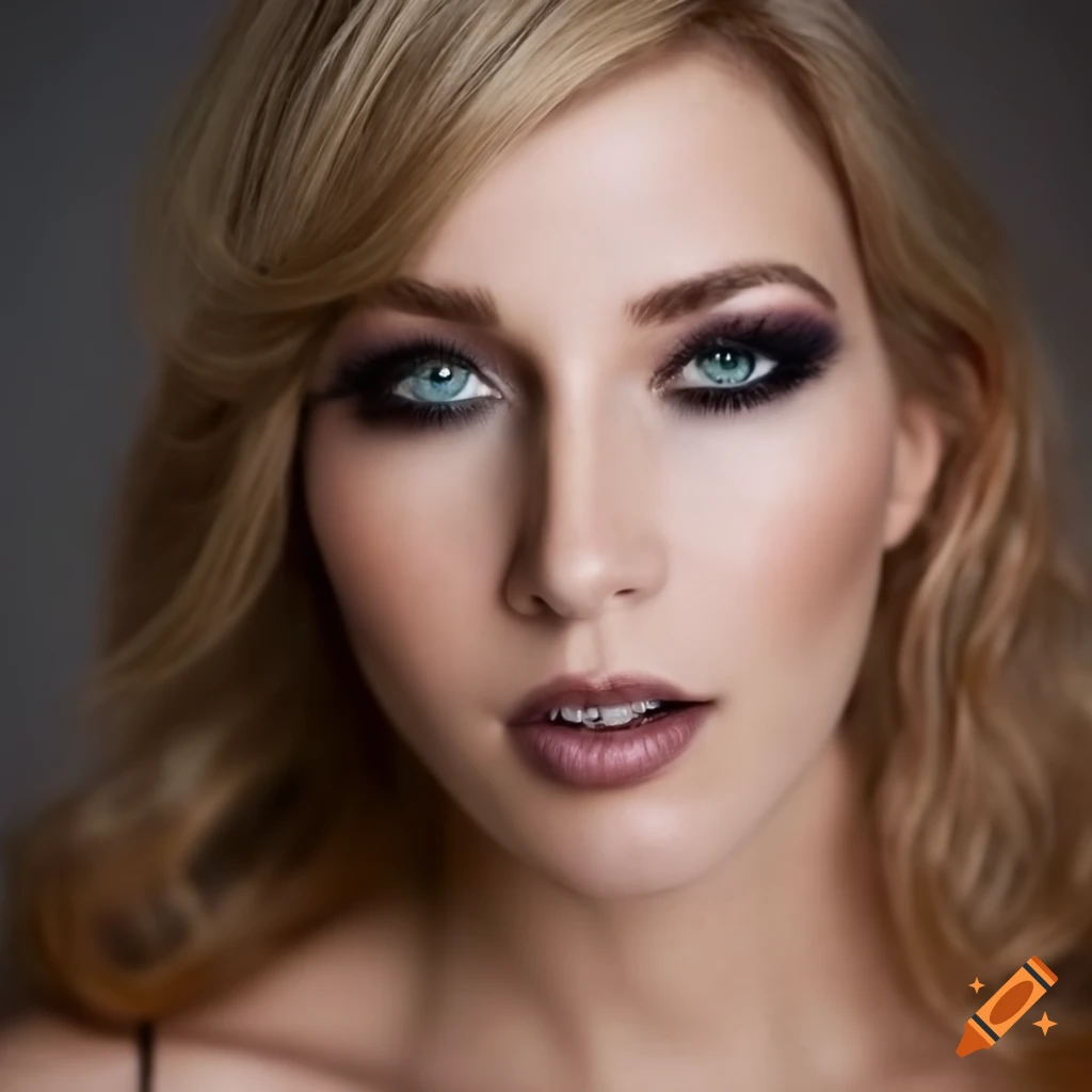 Jamie Colby, closeup face, glamour style, boudoir style on Craiyon