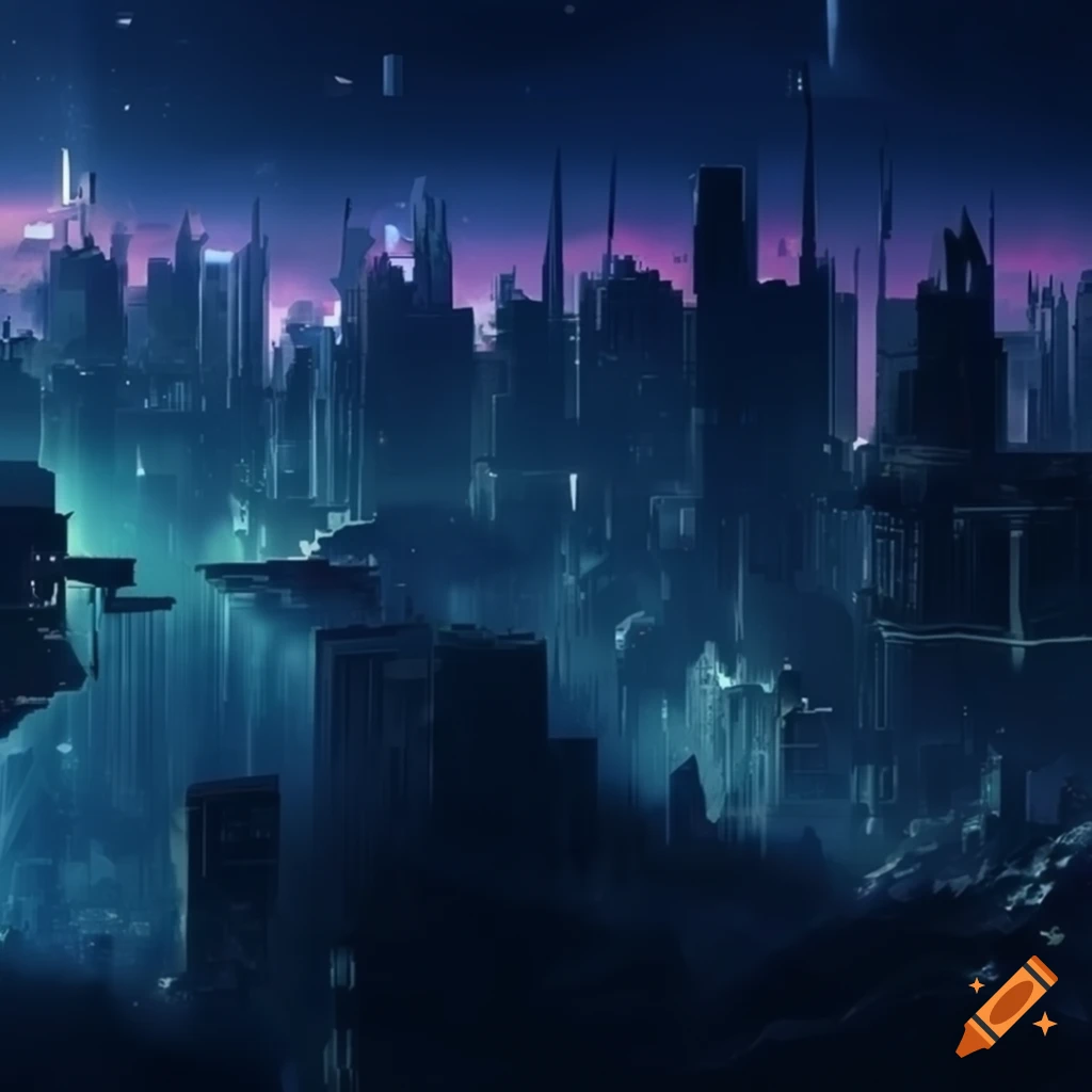 Abstract town in space 1920x1080 resolution