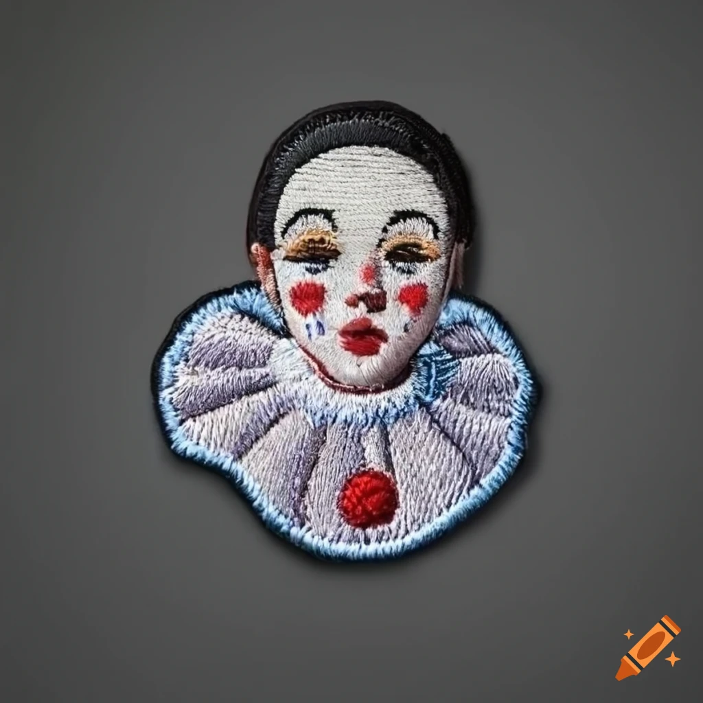 Embroidered patch of pierrot