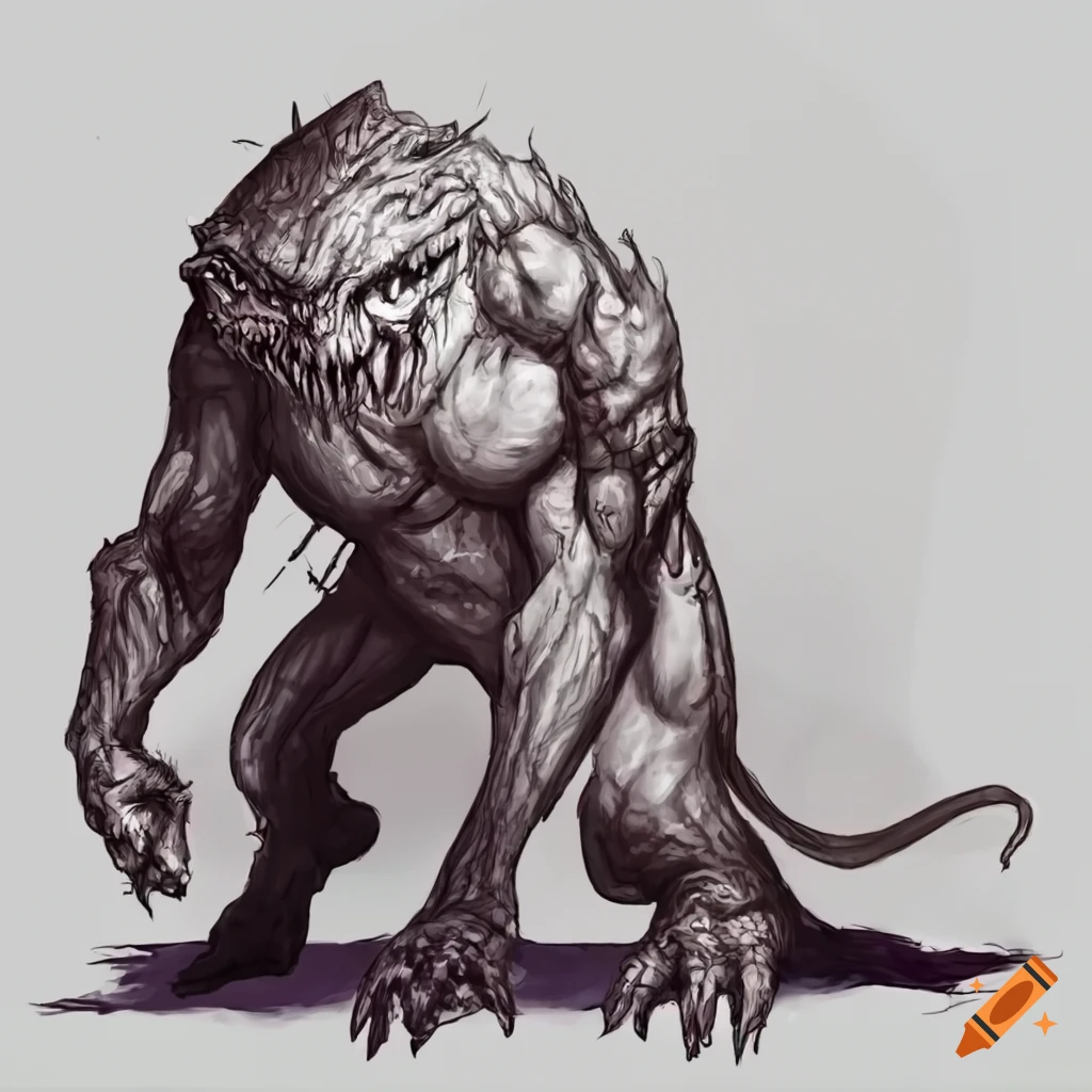Fantasy monster, white background, to be used for dungeons and dragons ...