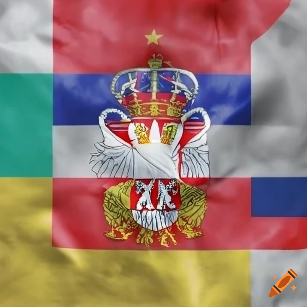 One flag Mixed with the Flags of Russia Serbia Bulgaria Armenia ...