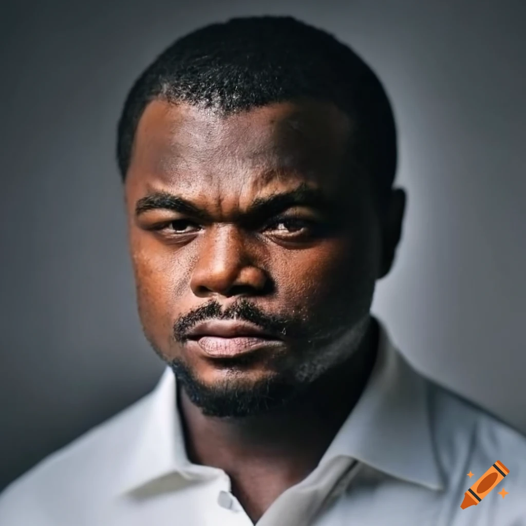 Portrait of leonardo di caprio as a nigerian man wearing white shirt ...