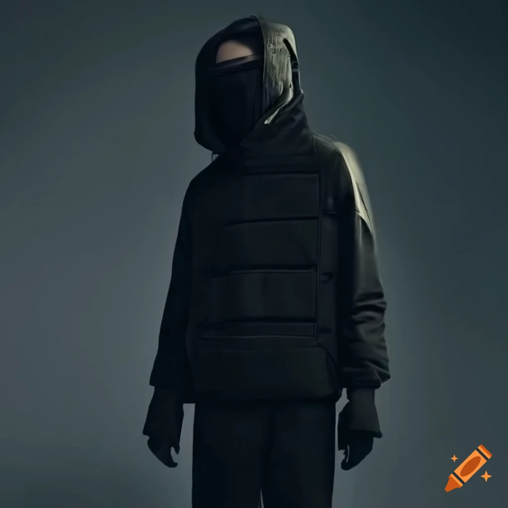 Techwear, street & urban fashion detailed background depth contrast ...