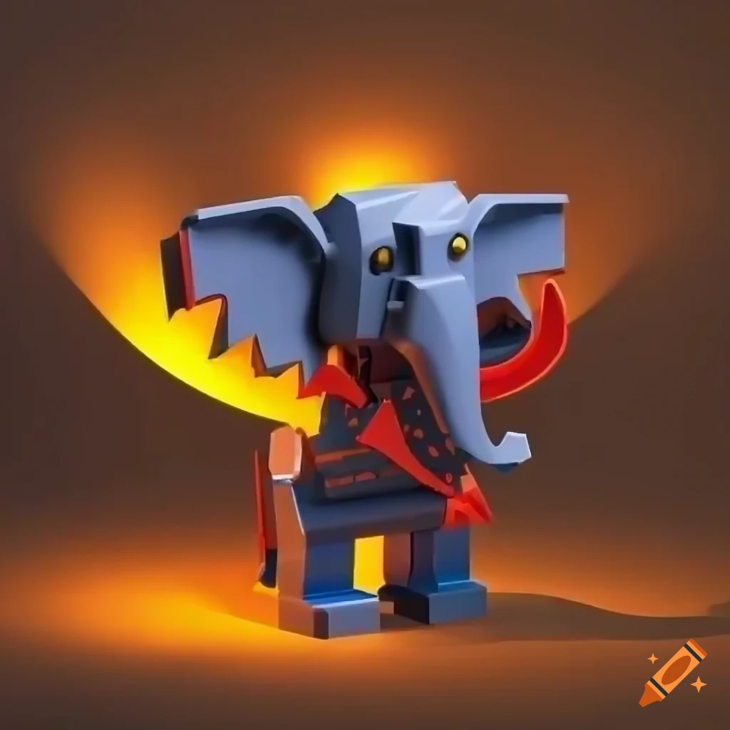 Lego figures of elephant horde, ultra detailed, volumetric lighting ...