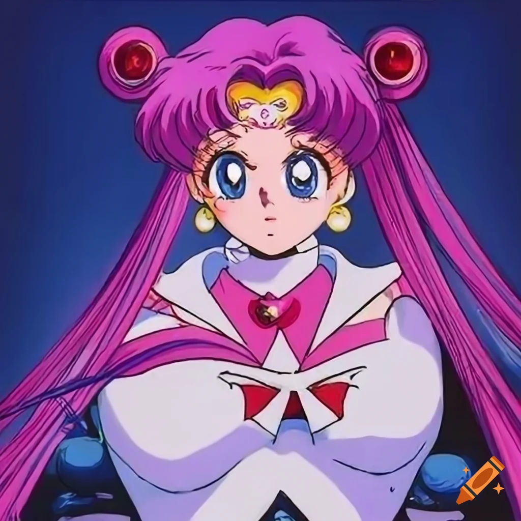 Sailor moon wearing a huge fat suit, 90s anime artwork on Craiyon