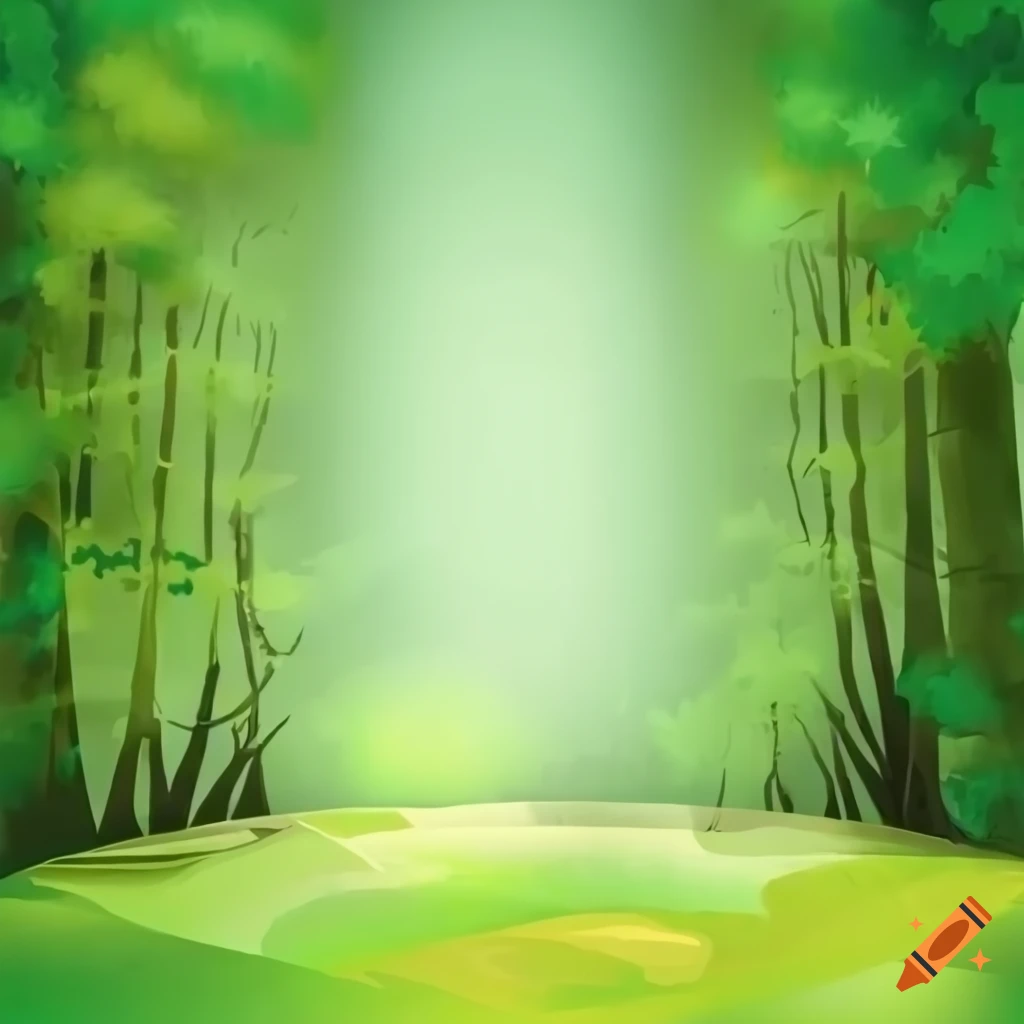 Light green forest with space in the center to write a book page on Craiyon
