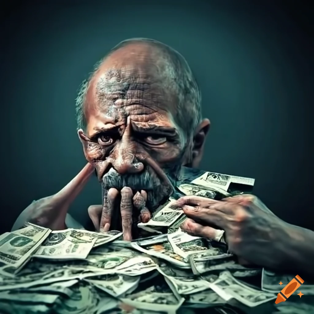 Poor guy surrounded with a million dollars