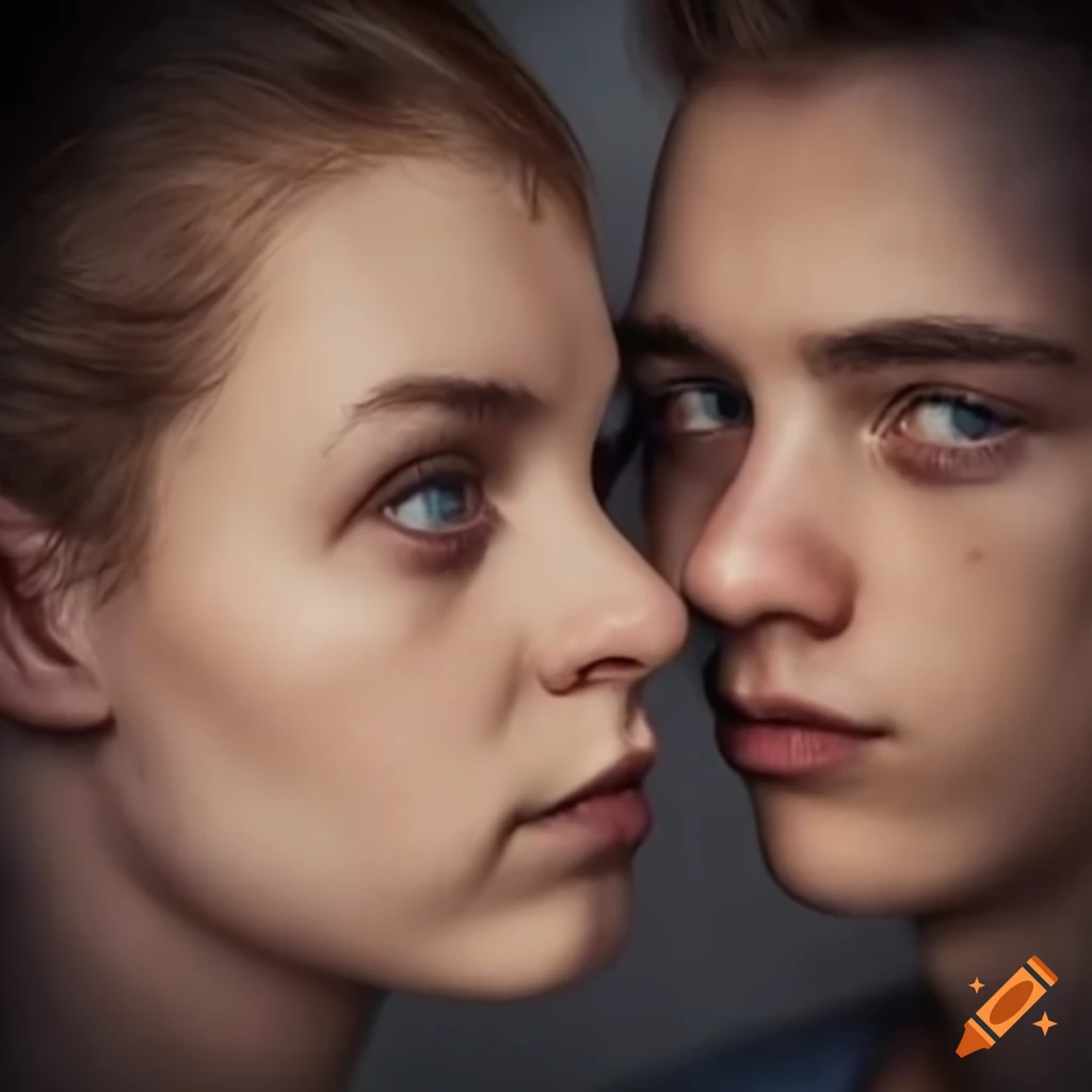 A young woman and young man, twins