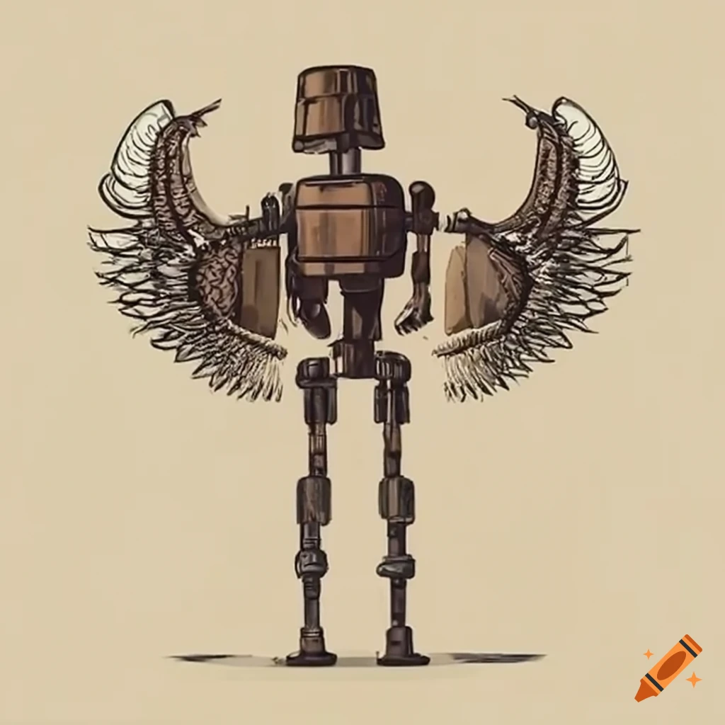 Army droid made from barrels with wings