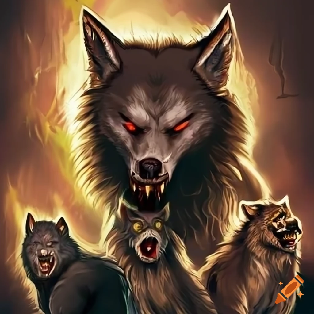 Werewolf family on Craiyon