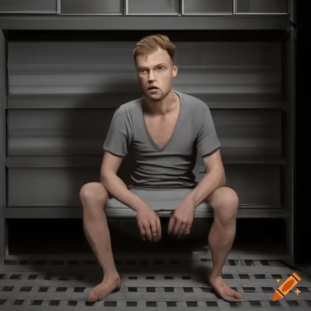 Hyper-realistic front-facing portrait of a man sitting in front-of ...