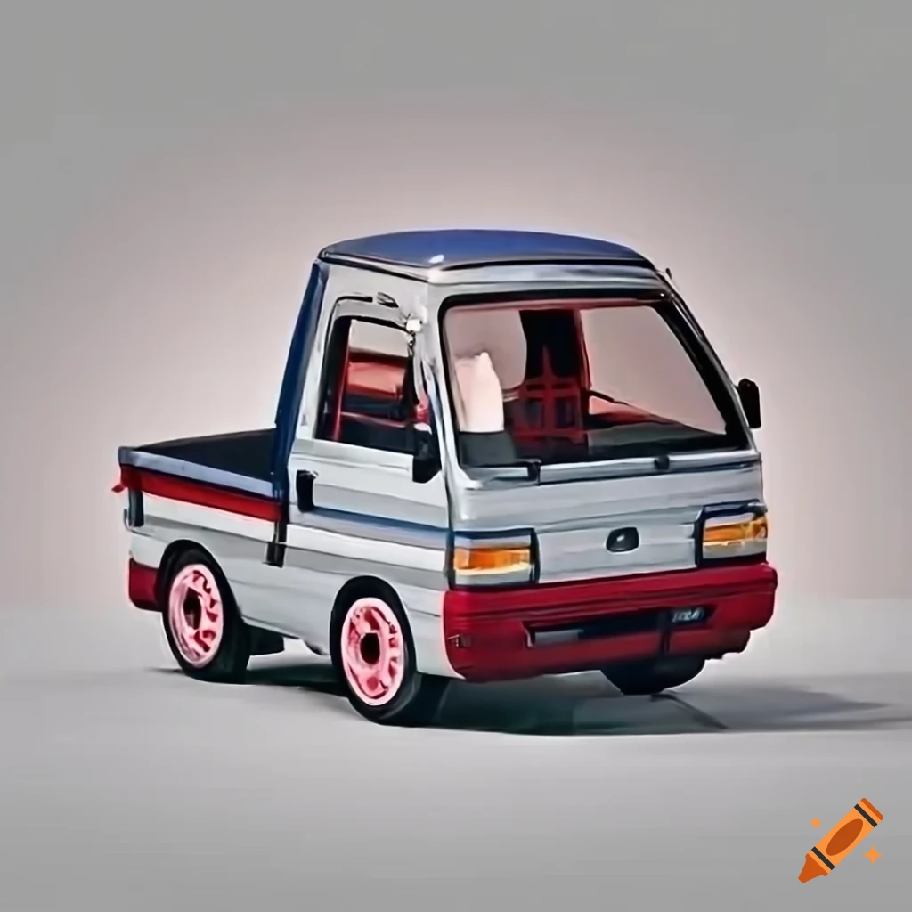 Chibi-style action shot1991 honda acty pickup racing kyoto streets