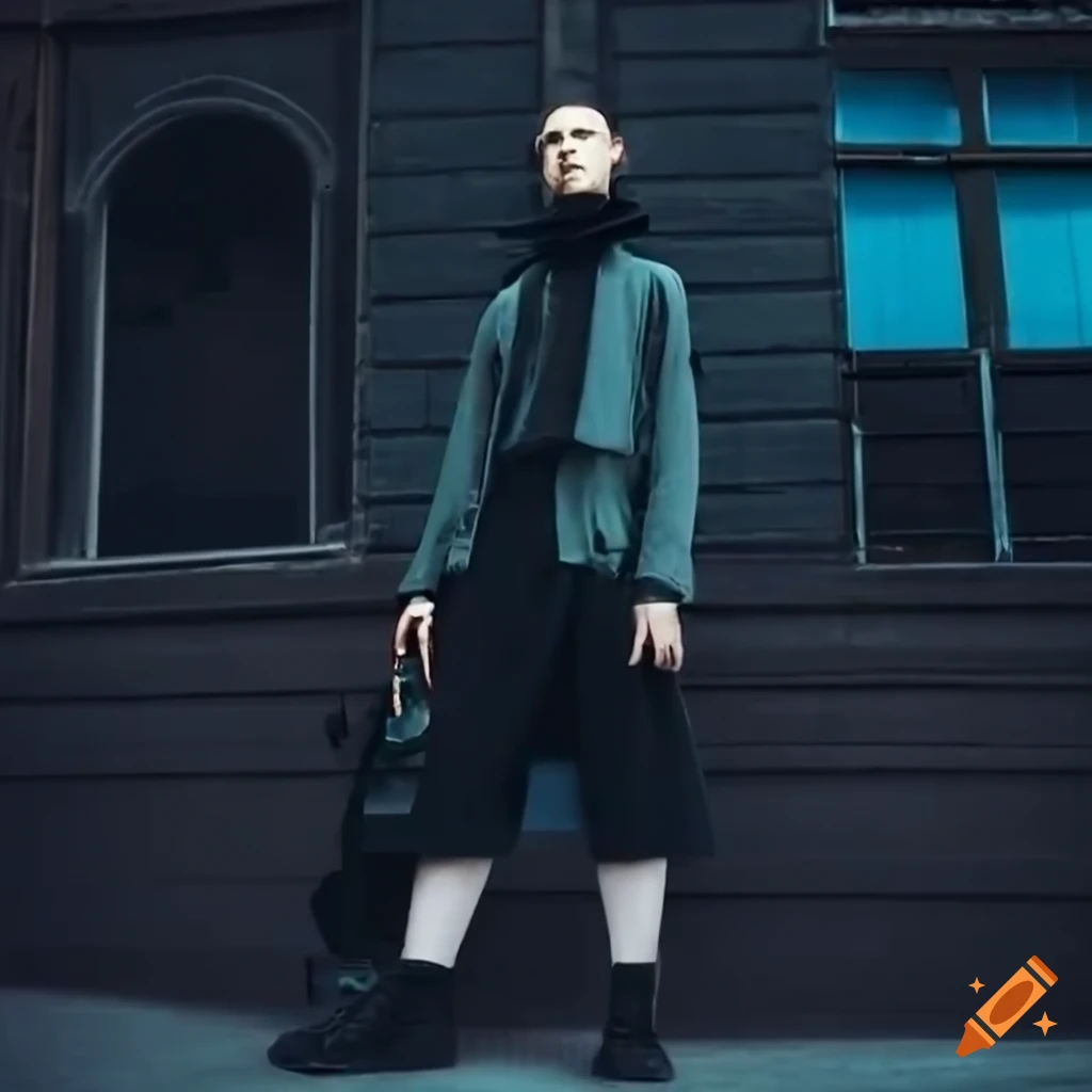 Techwear, street & urban fashion detailed background depth contrast ...