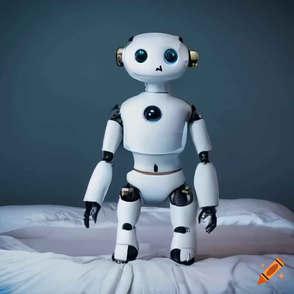 Cute robot standing in bedroom, photorealistic, 4k on Craiyon